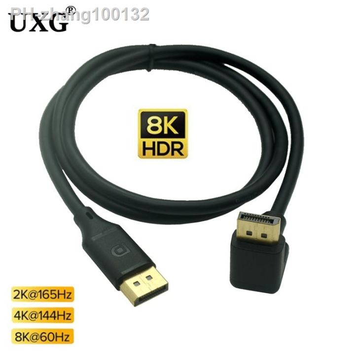 90 degree DisplayPort 1.4 Cable 8K 4K HDR 165Hz 60Hz Adapter For Video ...