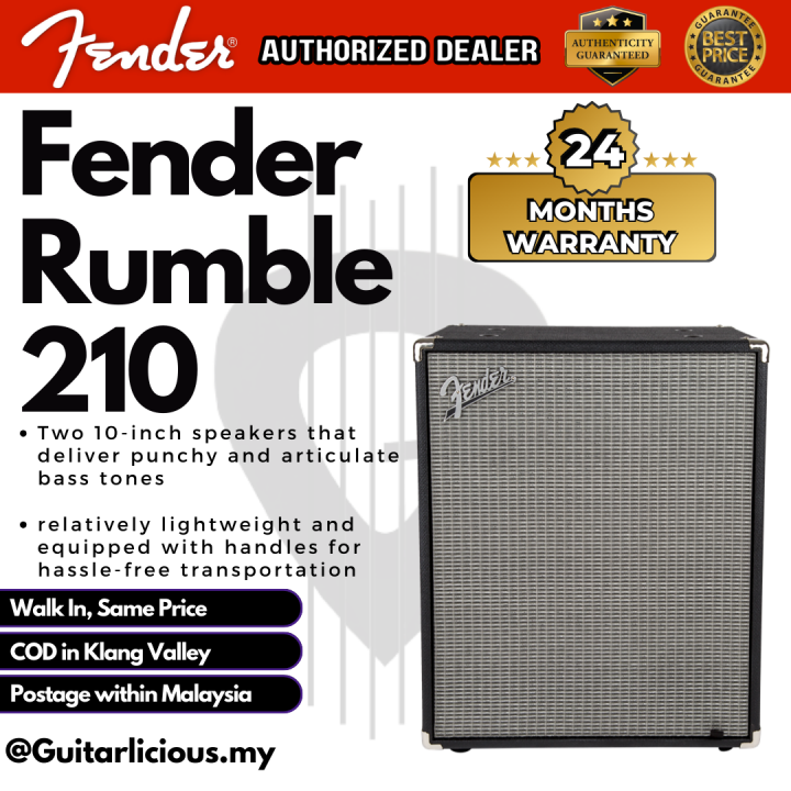 Fender Rumble 210 2x10 Bass Guitar Cabinet V3, Black/Silver | Lazada