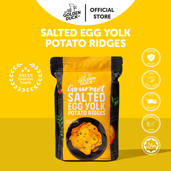 The Golden Duck Salted Egg Yolk Potato Ridges Potato Chips Snacks | Lazada