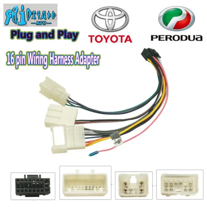 TOYOTA / PERODUA OEM Plug and Play Socket Cable For Car Andorid Player ...