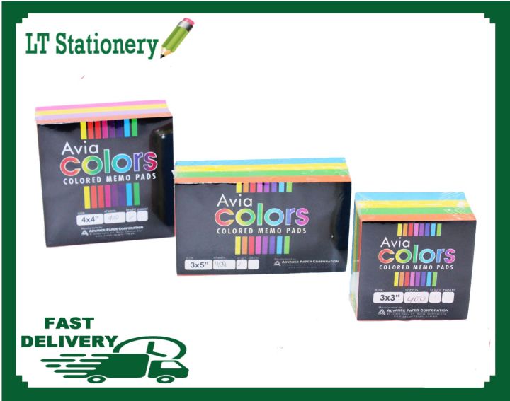 Avia Colors colored memo pads 400 sheets bright colors | Lazada PH