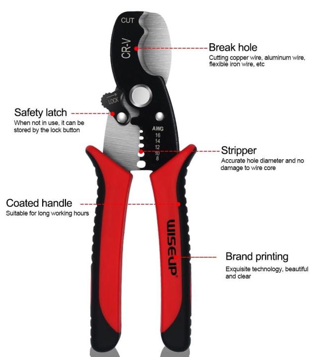 WISEUP 2 in 1 WIRE STRIPER HEAVY DUTY CABLE CUTTER （#010502） | Lazada PH
