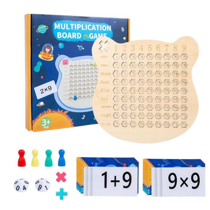 Wooden Math Multiplication Board 2 in 1 Addition Games Educational Kids ...