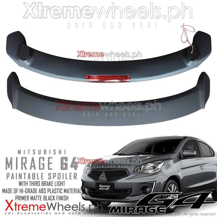 Mitsubishi Mirage G4 GLX / GLS 2014 to 2025 Black Rear Spoiler With ...