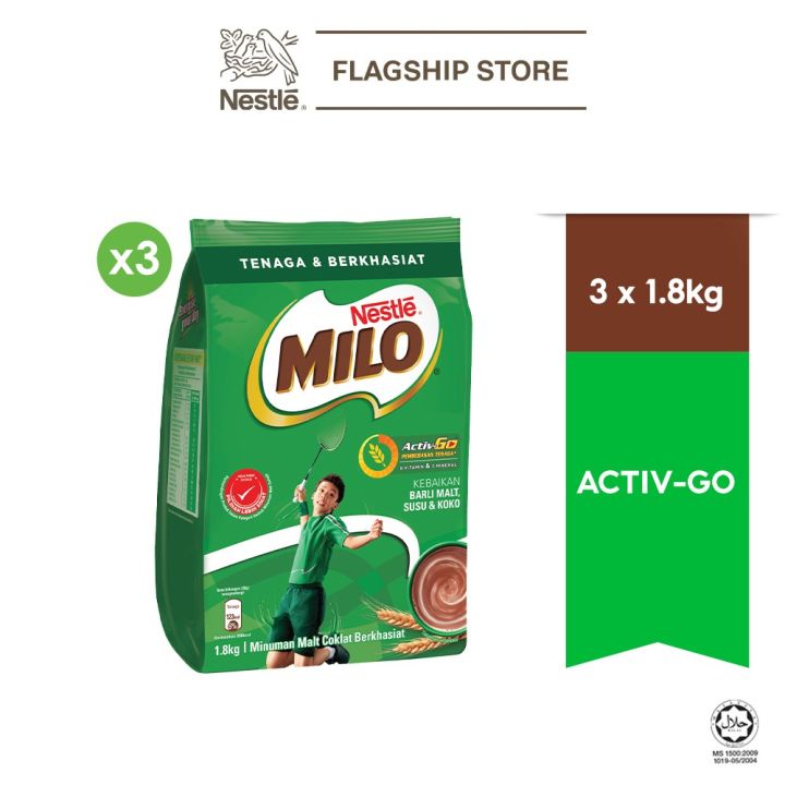 NESTLÉ MILO® CHOCOLATE MALT POWDER Soft Pack 1.8kg Bundle of 3 | Lazada