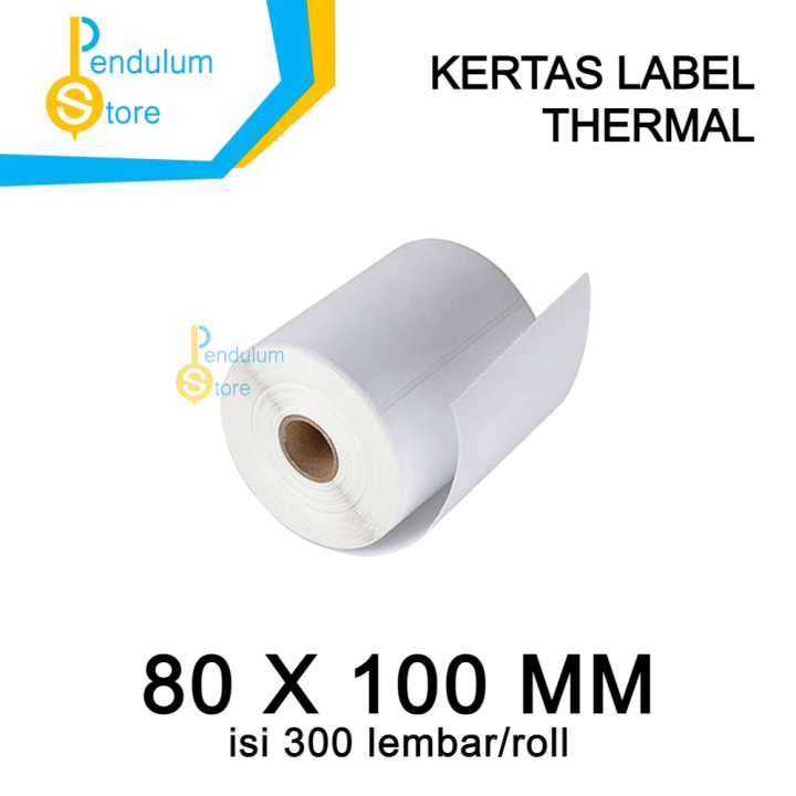 Kertas Label Thermal Lebar 80x100mm 80mm Lable Thermal Paper Struk ...