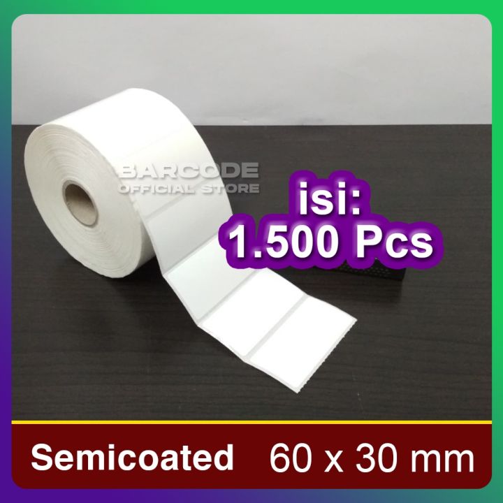 Label Barcode 60 X 30 (1 Line) Kertas Sticker Label Semicoated 60x30 ...