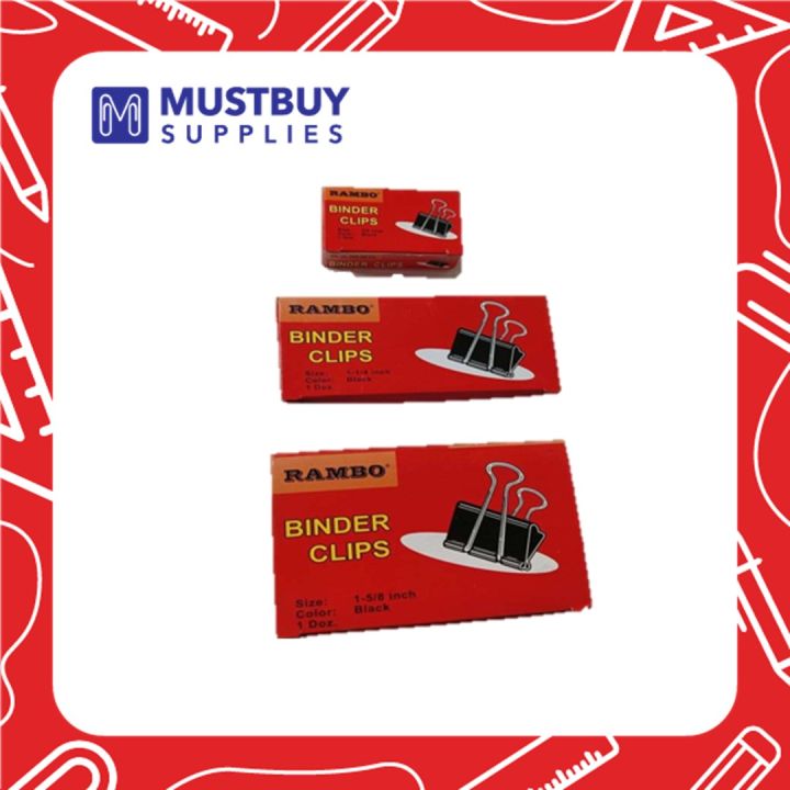 Rambo Binder Clip 19mm,32mm and 25mm sold per Box (12pcs) | Lazada PH