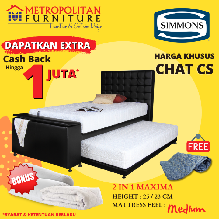 Springbed SIMMONS 2in1 Maxima FULL SET Kasur Spring bed Sorong | Lazada ...