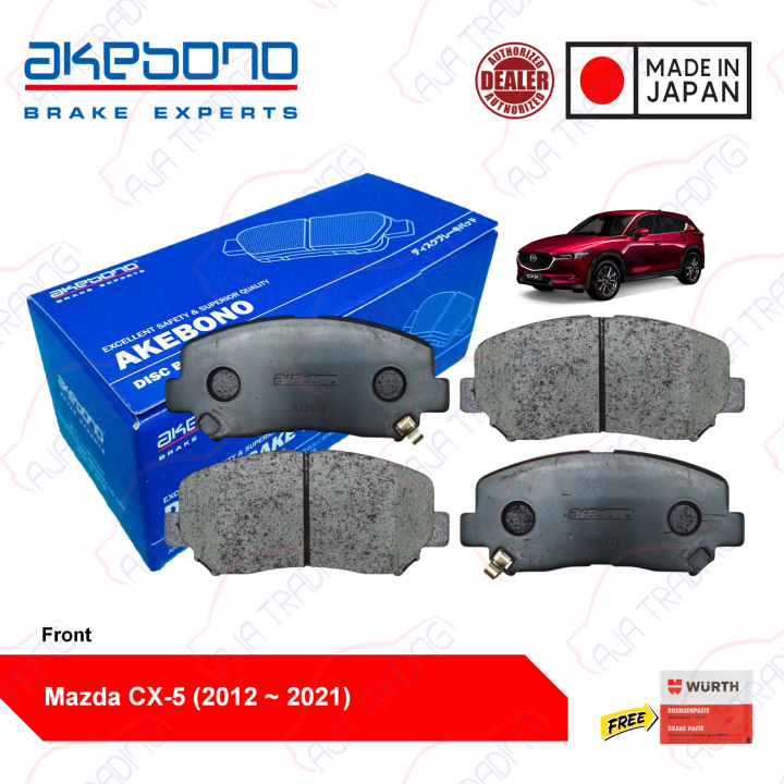 Genuine Akebono Front Brake Pads for Mazda CX-5 (2012 - 2021) with Wurth Brake Paste | Lazada PH