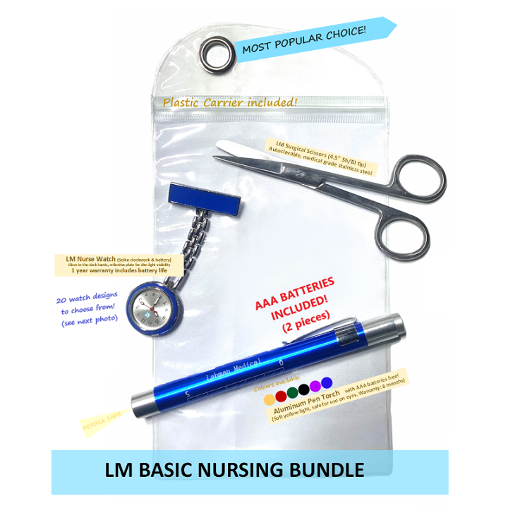 LM BASIC NURSE BUNDLE by Labman Medical (Set includes nursing watch ...