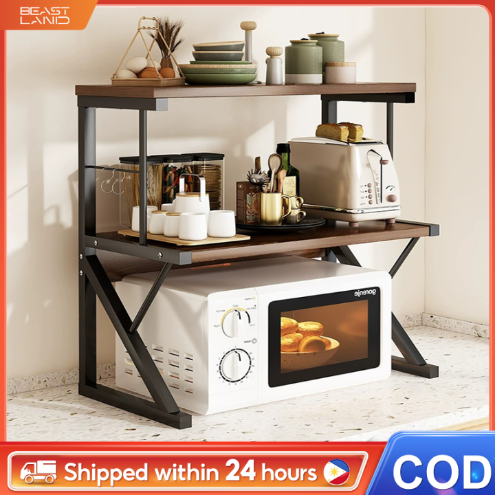 Kitchen Rack Microwave Storage Organizer Space Save Kitchen Organizers ...