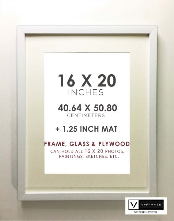 16x20 Inches +1.25" Mat Picture Frame - Wall Frame - Photo Frame ...