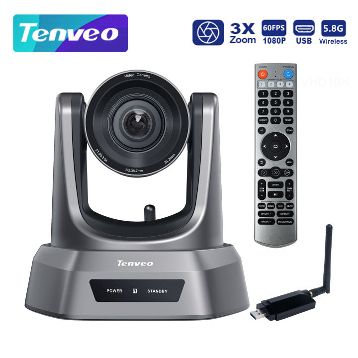 Tenveo NV3W USB3.0/5.8G Wireless PTZ Conference Camera 1080P 60fps 3x ...