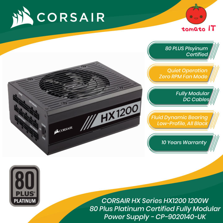 CORSAIR HX1200 1200W 80 Plus Platinum Certified Fully Modular Power ...