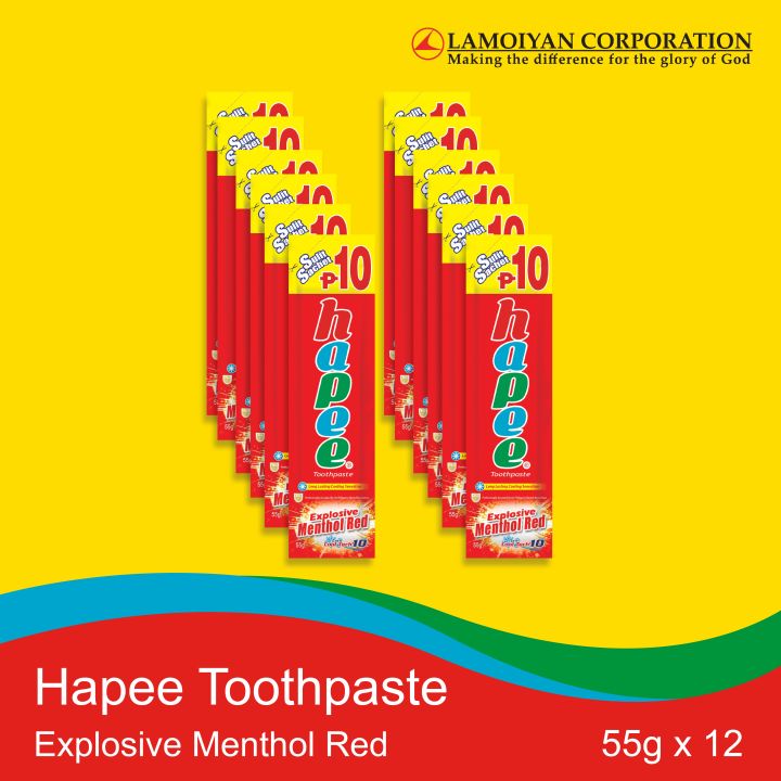 Hapee Toothpaste Explosive Menthol Red 55g x 12 | Lazada PH