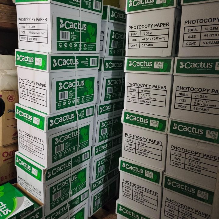 COD Cactus A4 Bond Paper | 70 GSM | per Box of 5 reams | Lazada PH