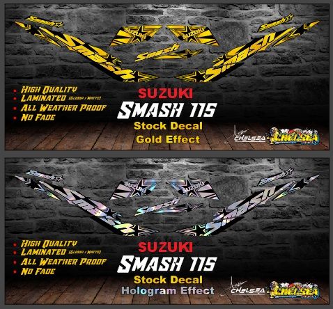 Suzuki Smash 115 Stock Decals (2019) with freebies sticker | Lazada PH