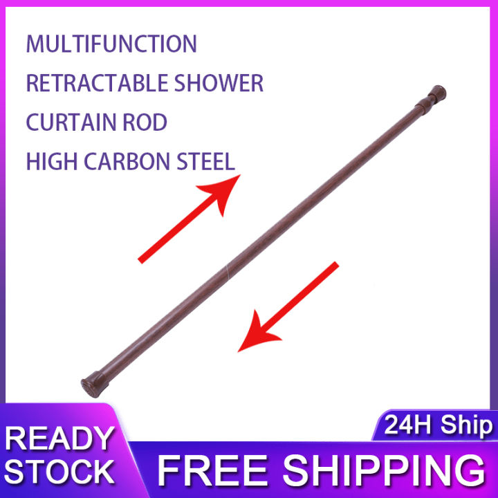 Extendable Telescopic Spring Loaded Net Voile Tension Curtain Rail Pole ...