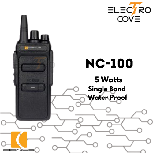 NEW! Cignus NC-100 Active Noise Canceling and IP67 Waterproof Single Band 5 Watts Two Way Radio ...