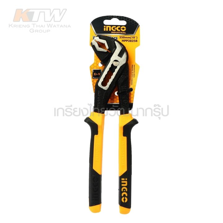 INGCO คีมคอม้า 10นิ้ว ( HPP28258 ) 250mm Pump Pliers คีมคอเลื่อน วัสดุ ...