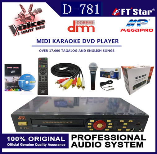 Megapro Doremi D-781 DVD Player with Free DM-6000s Wired Microphone | Lazada PH