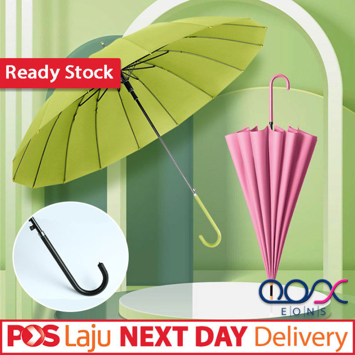 AGAINST ELEMENTS 💖 16 Bones Curved Handle Foldable Umbrella ...