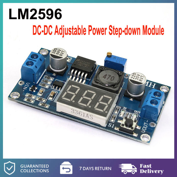 DC-DC Adjustable Power Step-down Module LM2596 Buck LED Converter Board ...