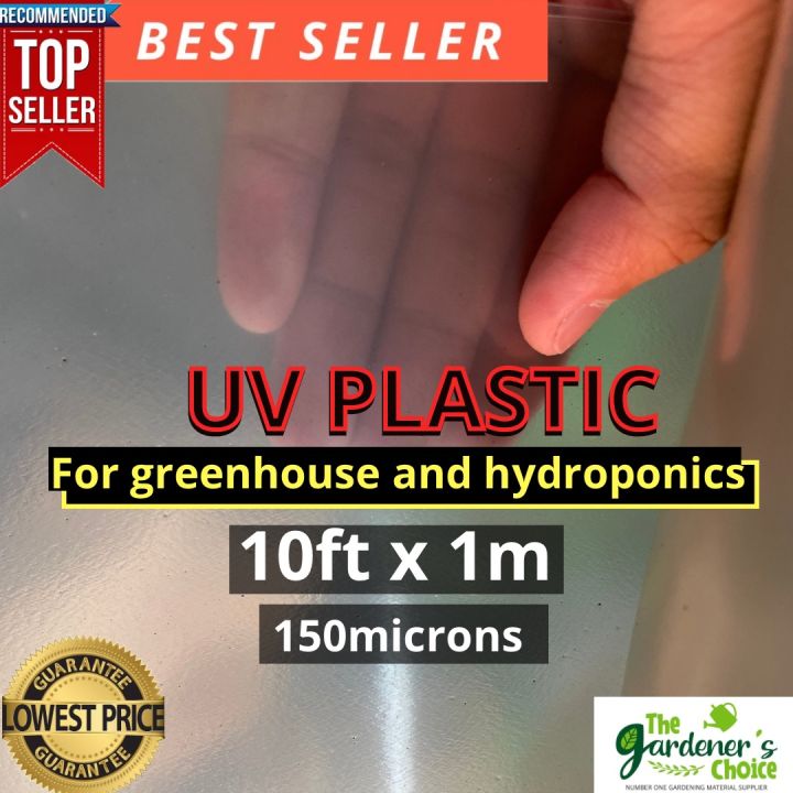 Polyethylene UV plastic 10ft x 1meter (150 microns) 6mil GREEN HOUSE ...