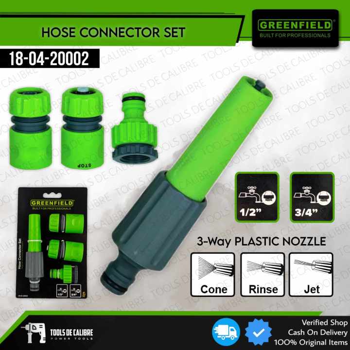 GREENFIELD Garden Hose Connector Set 1/2" 3/4" 18-04-20002 | Lazada PH