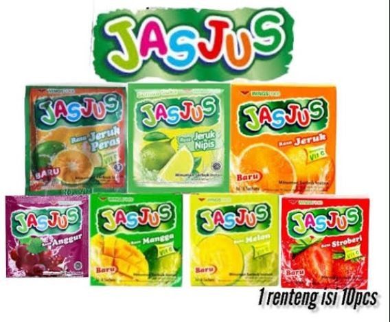 JASJUS Minuman Serbuk Sachet Jas Jus Semua Rasa 1 gantung isi 10 pcs ...