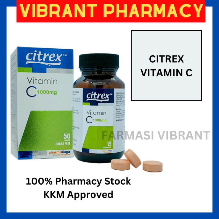 CITREX Vitamin C 1000mg 50 tabs Adult (Orange Flavour) | Lazada