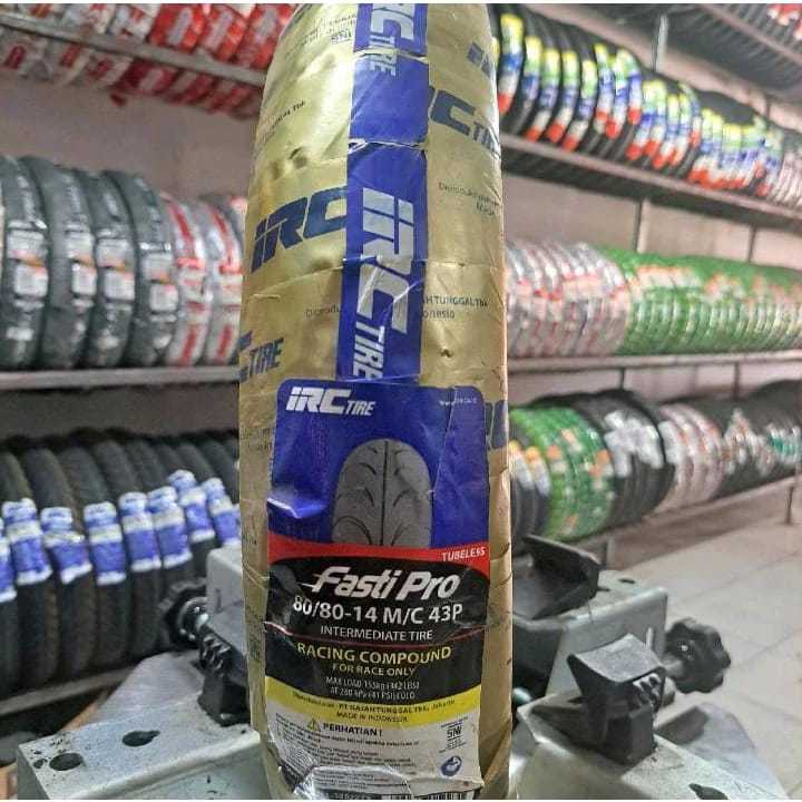 Ban luar irc FASTI PRO ukuran 80/80-14 Tubless..soft comfound yang awet ...