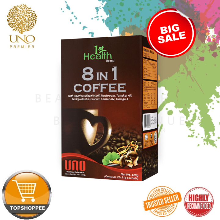 [BEST SELLER]8 in 1 Coffee 420g Agaricus Mushroom Omega 3 Calcium Carbonate Gingko Biloba ...