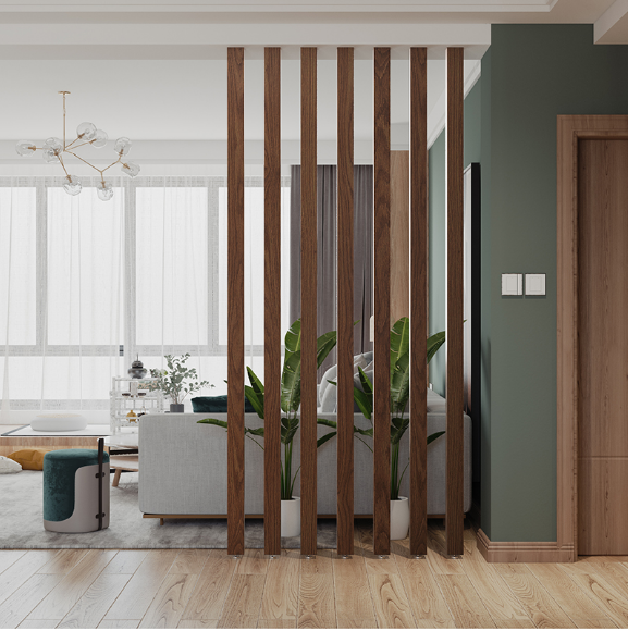 Nordic screen partition office living room solid wood perforated-free ...