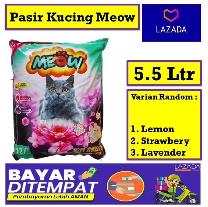 Sri99 - PASIR Kucing Wangi & Gumpal Pasir Kucing MEOW Import 5,5L murah ...