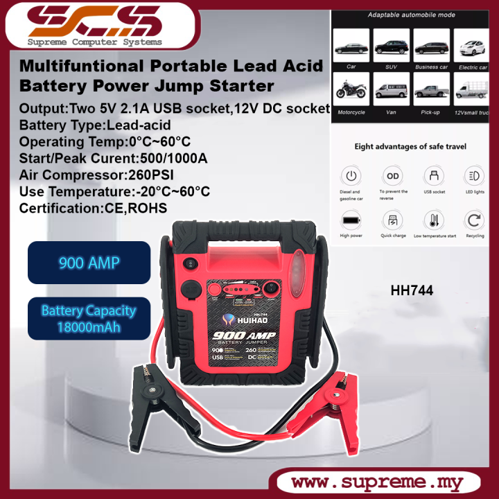 18000mAh Multi-Functional Portable Lead-Acid Battery Power Booster ...