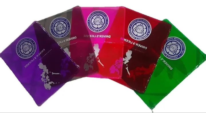 drivers license card holder( colored transparent with logo) 5 Pieces ...