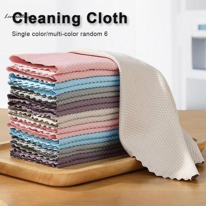 LC 6pcs Microfiber Glass Cleaning Cloth Rag Lint-Free For Windows Car ...