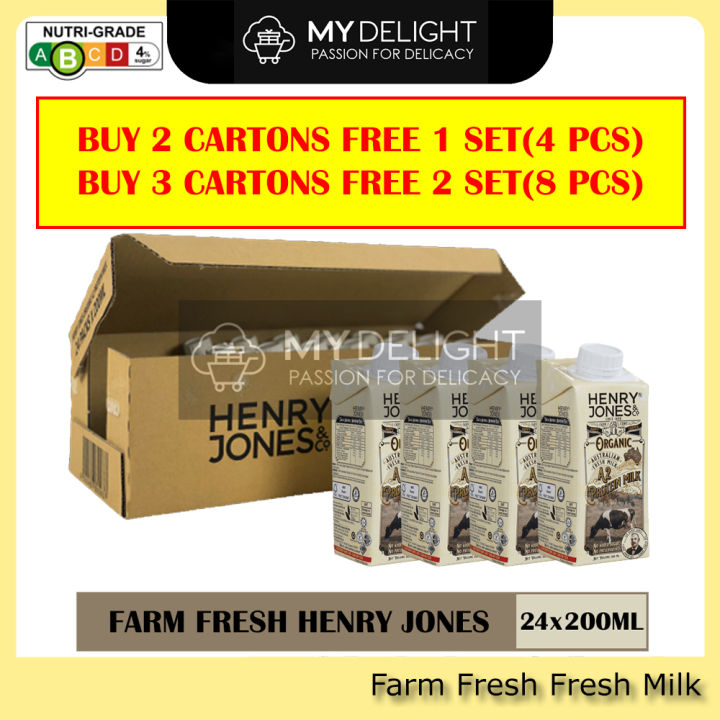 (24 x 200ml) Farm Fresh Henry Jones Organic Australian Fresh Milk ...