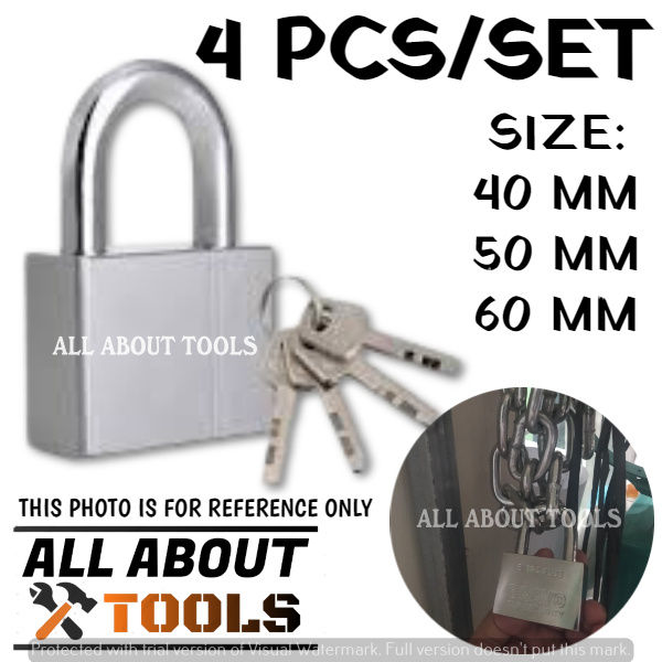 (AAT) 1 SET (4PCS) Heavy Duty Padlock Set with 3 or 4 PCS Master Key ...
