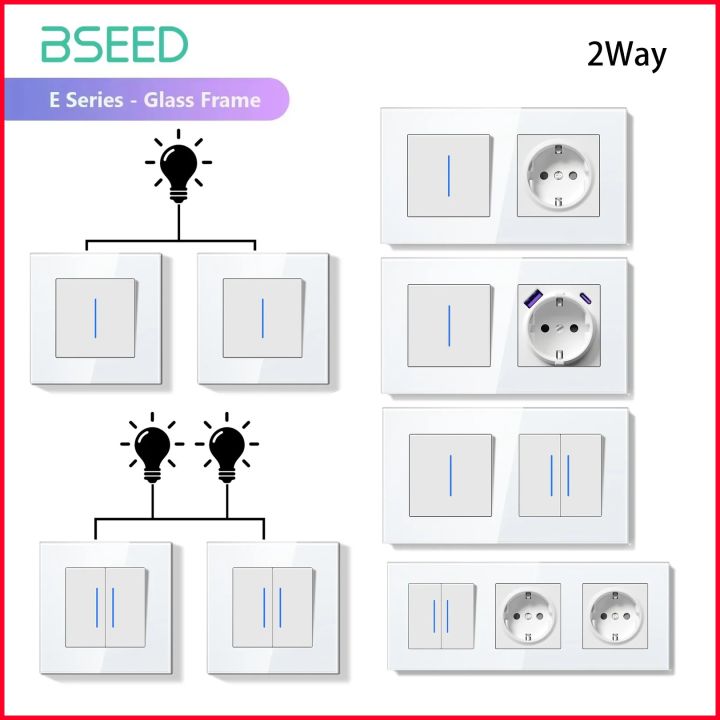 【IN stock wall switch 595】 BSEED 1/2Gang Mechanical Light Switches 2way ...