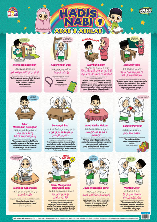 Poster Hadis Nabi 1 Rasul | Ana Muslim | Belajar Membaca Adab & Akhlak ...