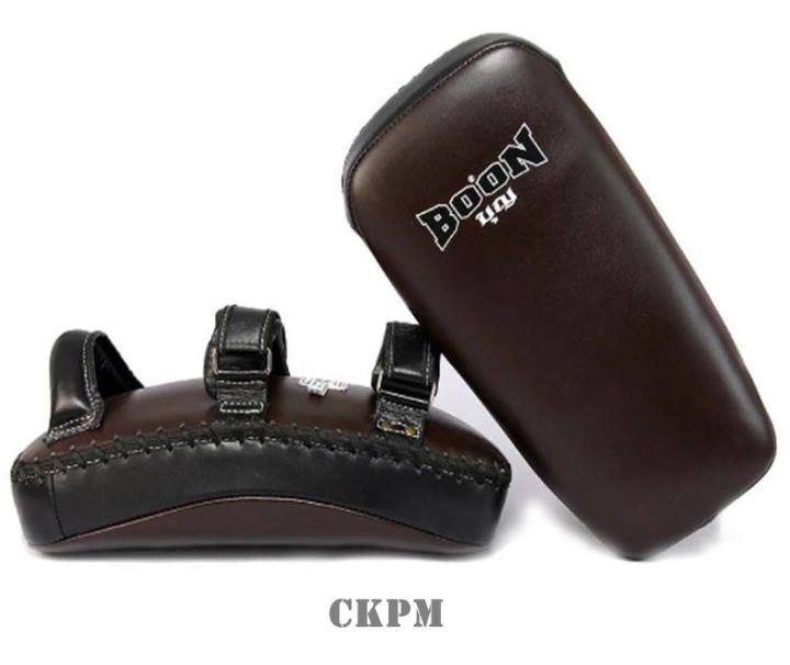 BOON Kick Curved Pads Velcro CKPM Genuine Leather Training Muay Thai ...