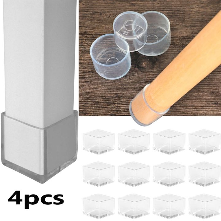 4pcs/set Chair Leg Caps Rubber Feet Protector Pads Furniture Table ...