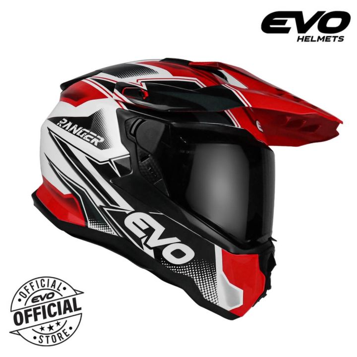 EVO Dx-7 Ranger Dual Sport Full Face Helmet With Free Clear Lens ...