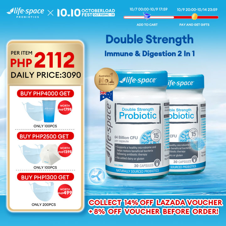 [Bundle of 2]Life Space Double Strength Probiotic 30 Capsules (EXP: 02/ ...