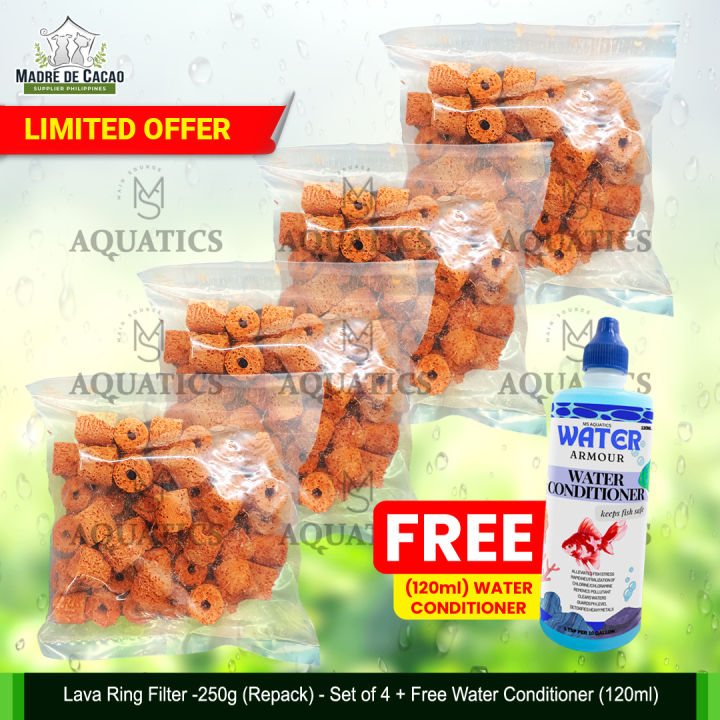 MDCP-MS AQUATICS 250g Repack Aquarium Filter Media Lava Ring (BROWN ...