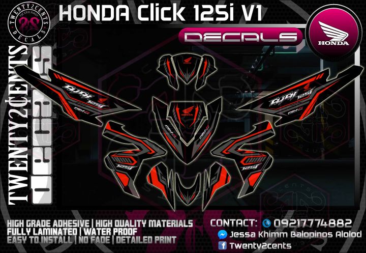 honda click 125i / 150i version 1 decals | Lazada PH