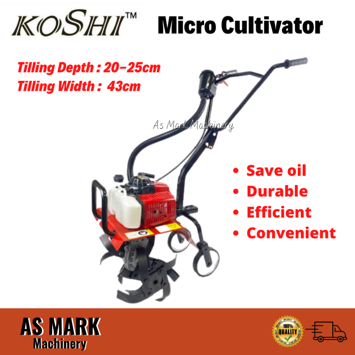 KOSHI Micro Cultivator 63.3cc Rotary Mini Tiller 2-Stroke Engine | Lazada